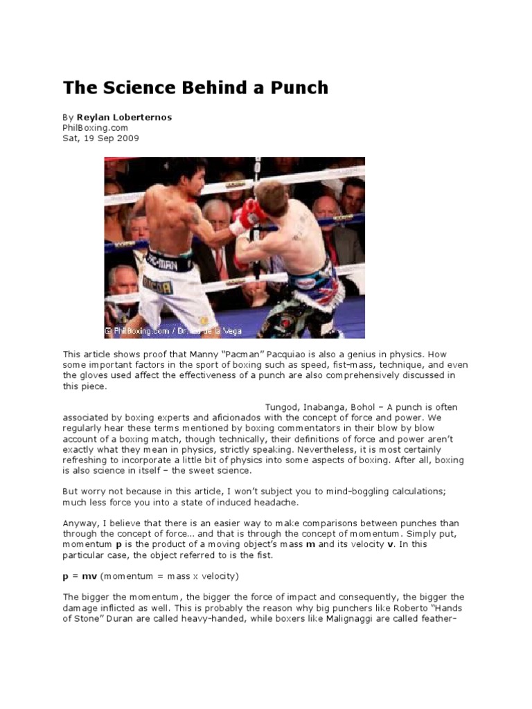 The Science Behind A Punch | PDF | Momentum | Mass