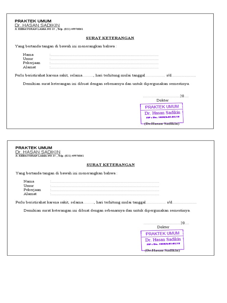 Surat Dokter | PDF