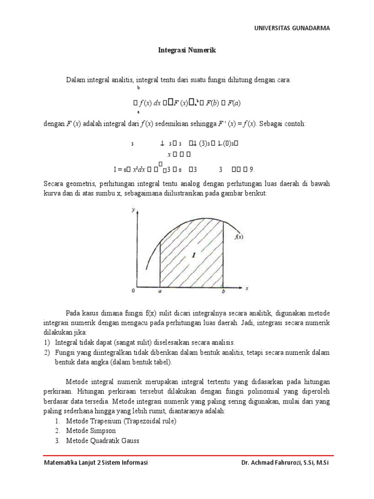 Metode Integrasi Numerik: Trapesium & Simpson | PDF
