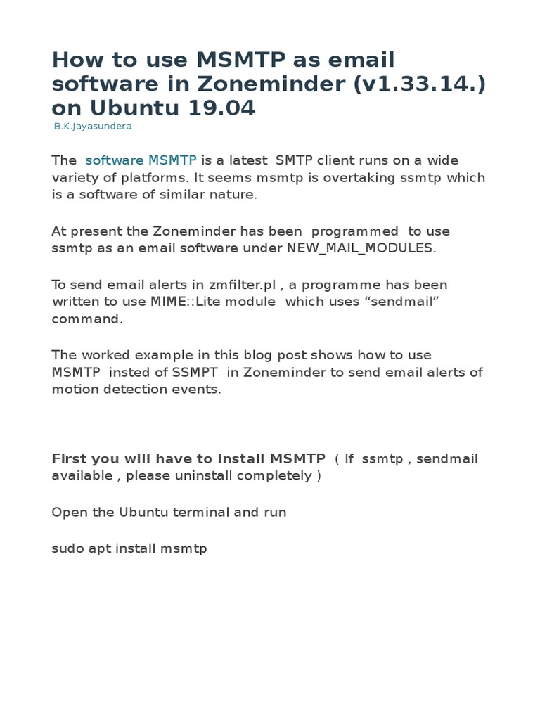 MSMTP | PDF | Gmail | Sudo