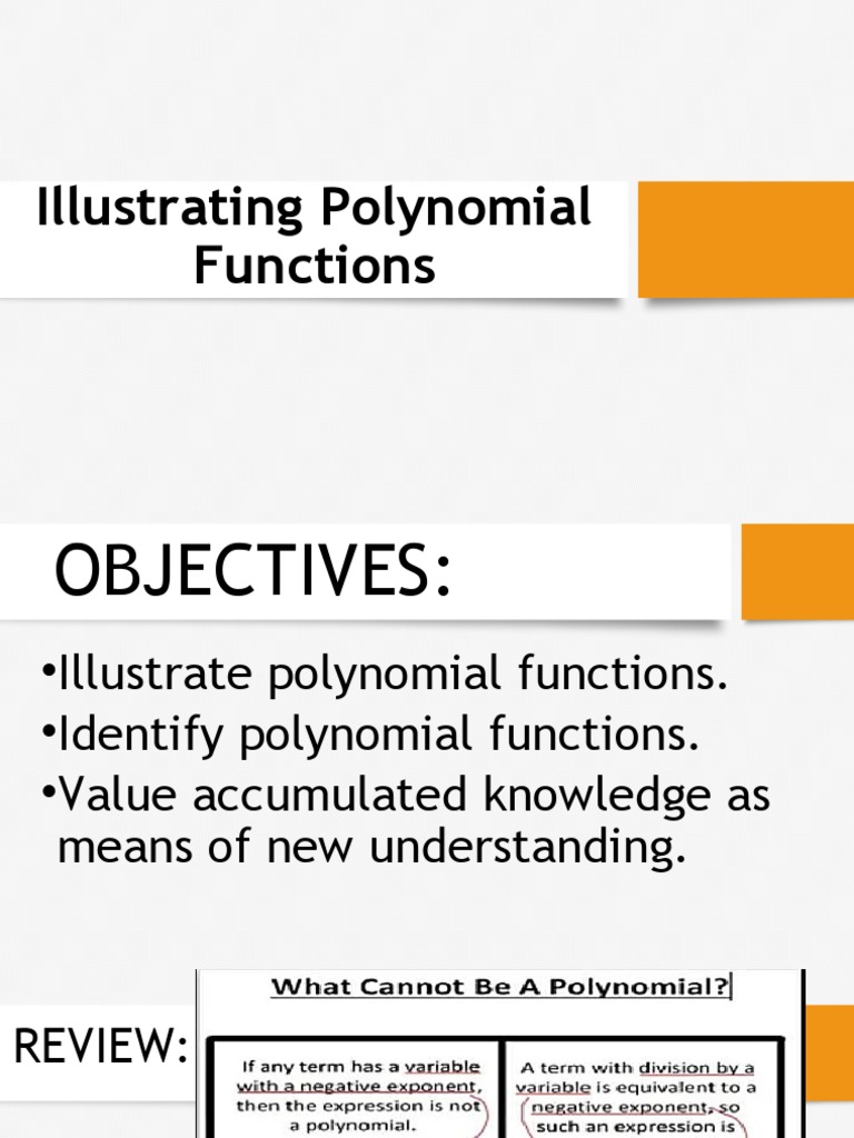 DAY 1 Illustrating Polynomial Functions | PDF | Polynomial | Function (Mathematics)