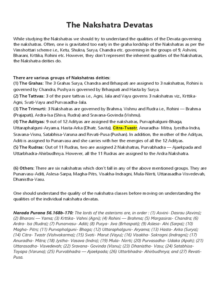 Nakshatra Devtas | Download Free PDF | Vishnu | Hindu Texts