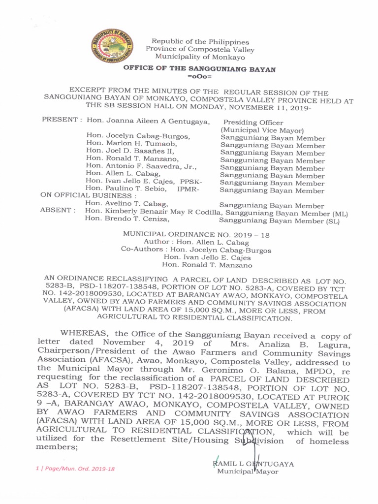 Sample Municipal Resolution | PDF | Government | Governance