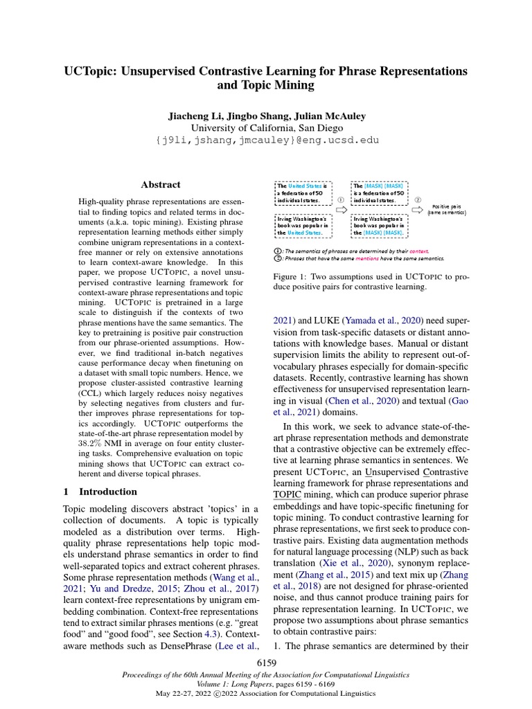 Unsupervised Contrastive Learning for Phrase Representations and Topic ... Unsupervised Contrastive Learning for Phrase Representations and Topic ...