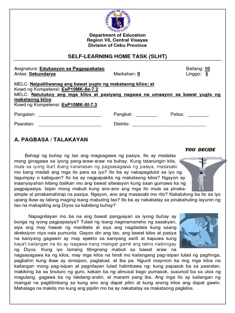 SLHT EsP10 Q2 Week5 FINAL | PDF