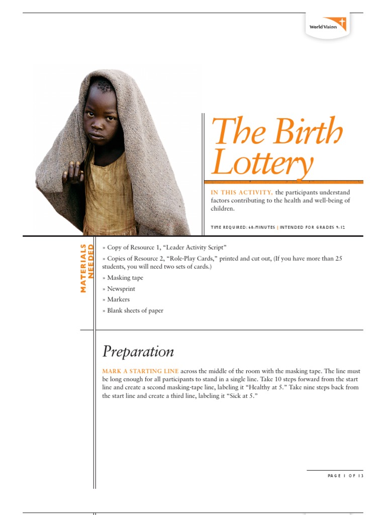 The Birth Lottery: Preparation | PDF | Wellness | Medical
