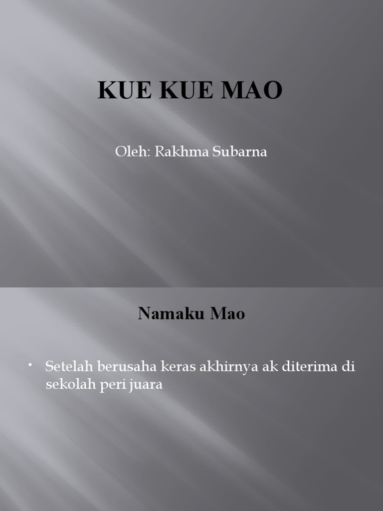Kue Kue Mao | PDF