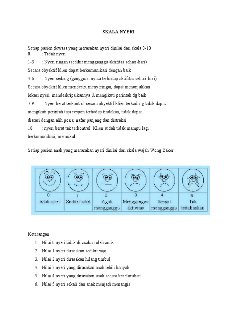 Penilaian Skala Nyeri 0-10 dan Anak | PDF