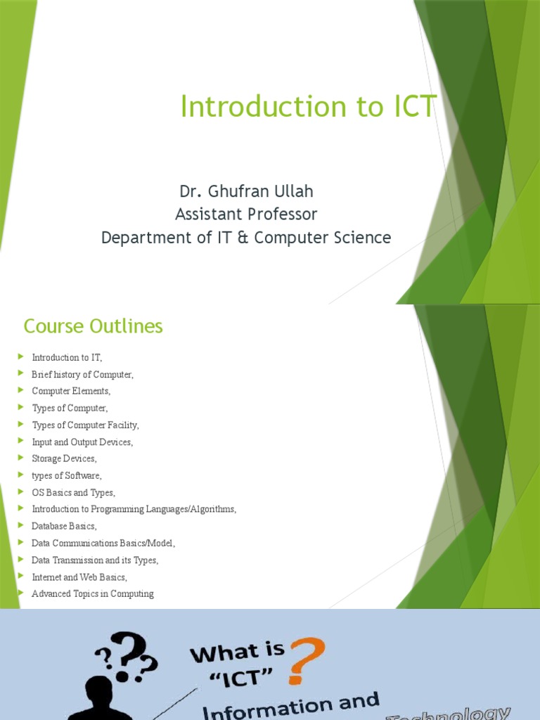Introduction to ICT and Computer Basics | PDF | Computer Data Storage ...
