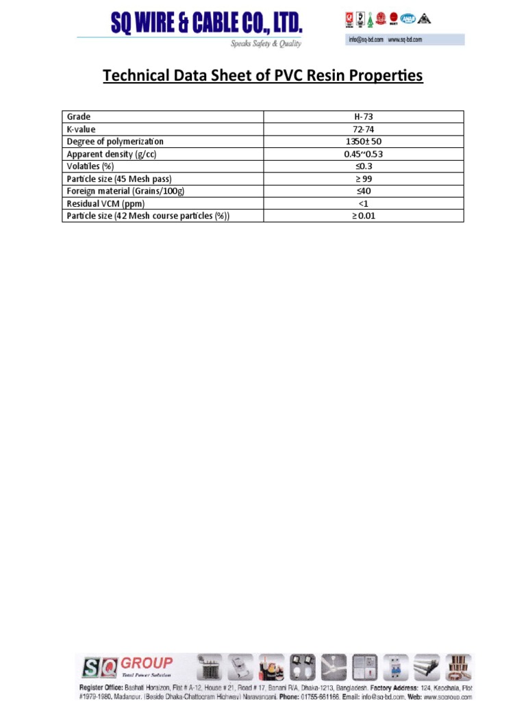 TDS For PVC Resin Properties | PDF