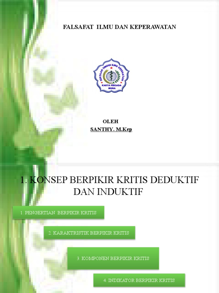 Berpikir Kritis. Berpikir Induktif Dan Deduktif | PDF