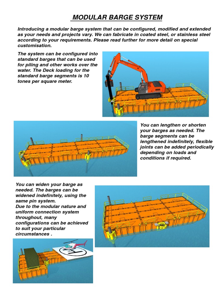 Modular Barge System Overview | PDF | Deep Foundation | Deck (Ship)