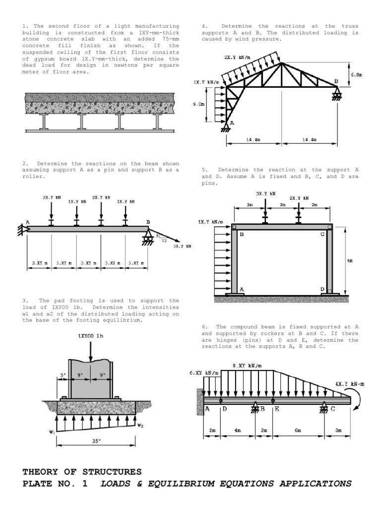 Theory 1 Plate No. 1 | PDF | Truss | Building Engineering
