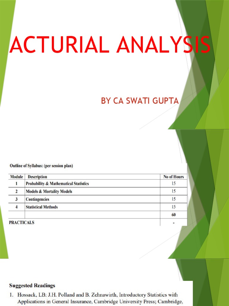 Acturial Analysis | PDF | Actuarial Science | Actuary