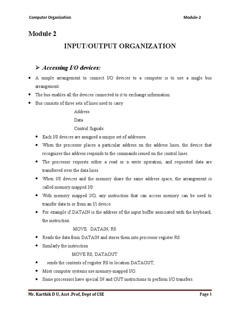 Module 2 | PDF | Input/Output | Central Processing Unit