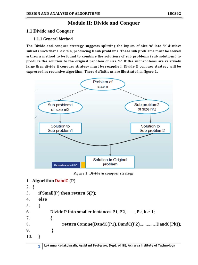 Module 2 Divide And Conquer Lk Pdf Vertex Graph Theory Mathematical Logic 