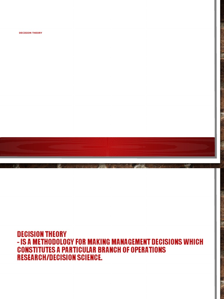 Decision Theory | PDF | Decision Theory | Mathematical And Quantitative Methods (Economics)