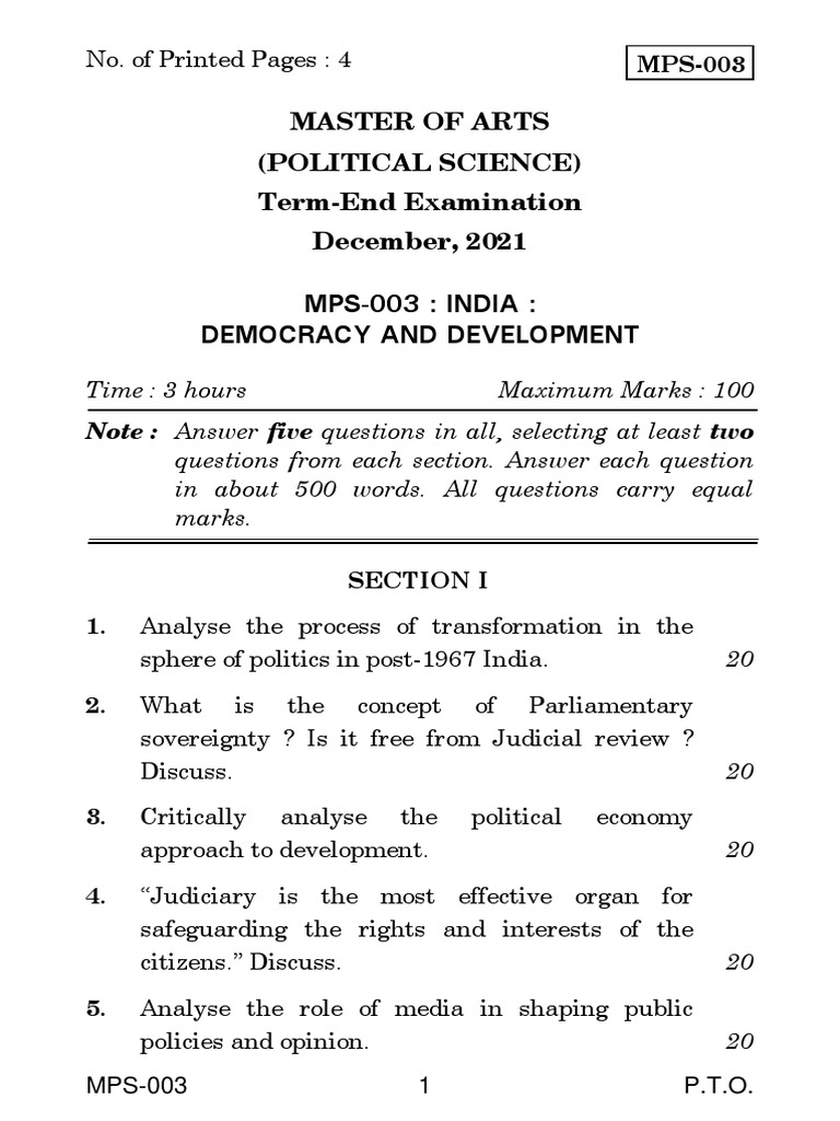 MPS 3 | PDF | Political Science | Justice
