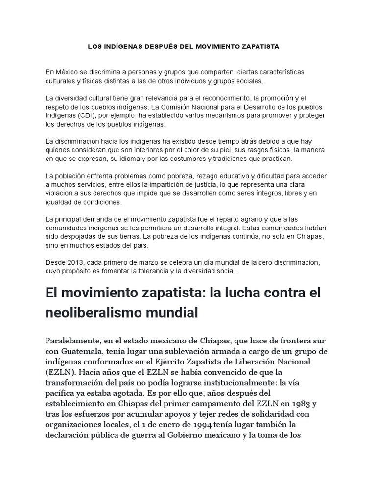 Historia 2C | PDF | Ejército Zapatista de Liberación Nacional | Chiapas