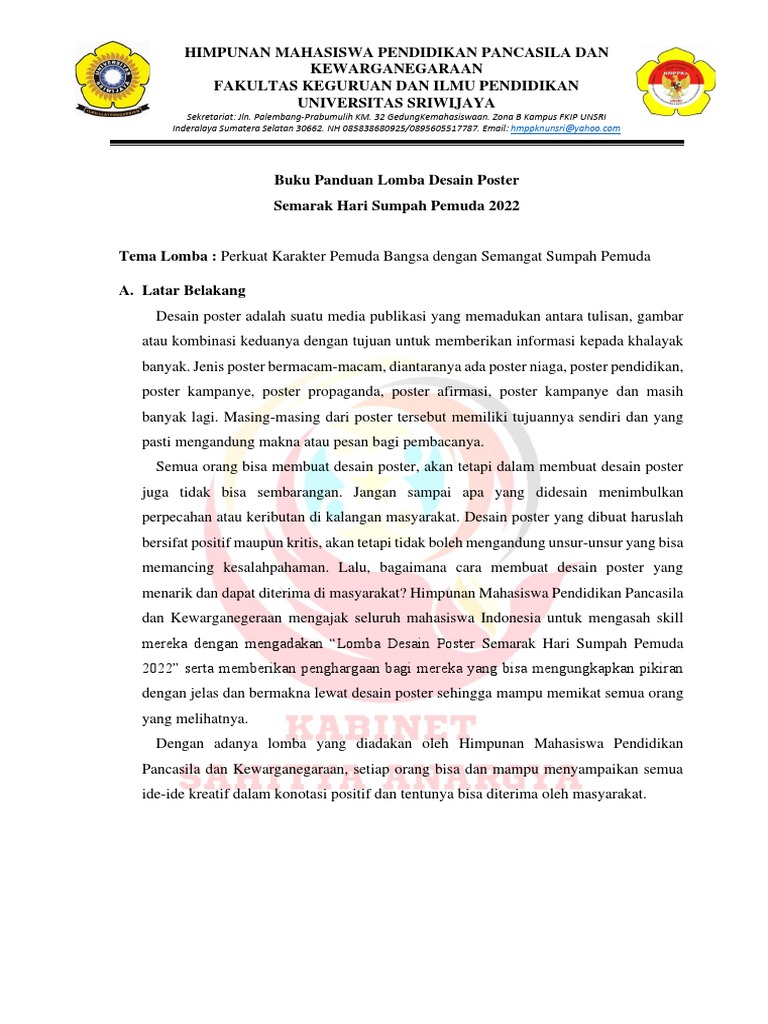Buku Panduan Lomba Desain Poster - SHSP 2022 | PDF | Seni