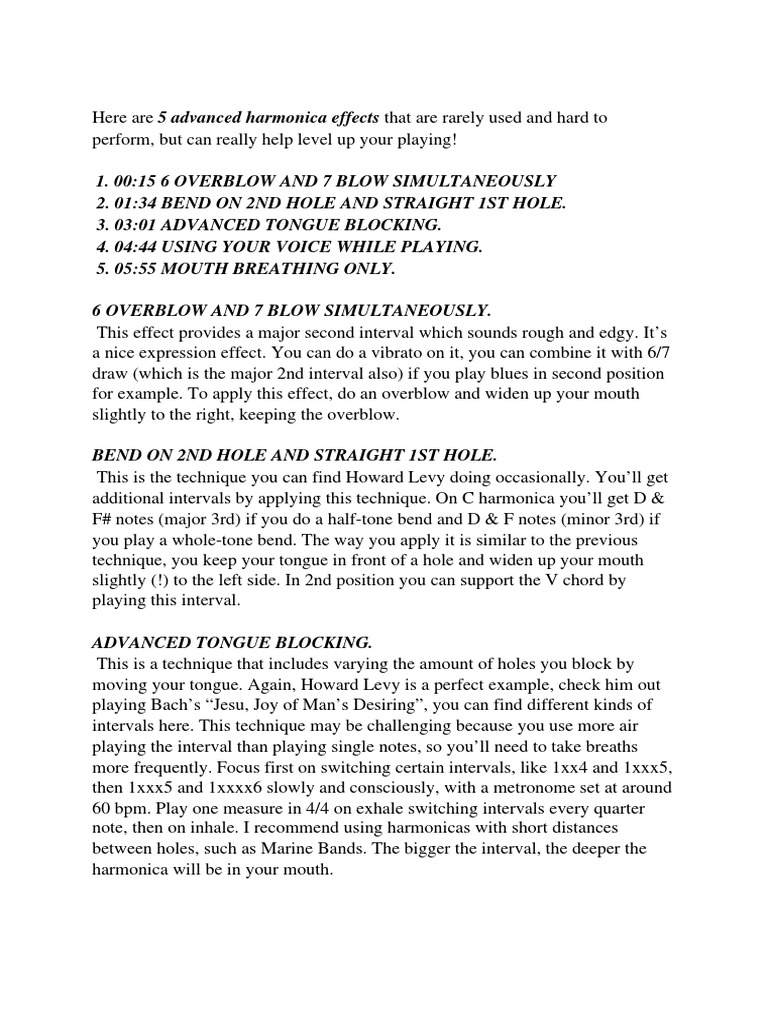 Top 5 Harmonica Effects | PDF | Harmonica | Music Theory