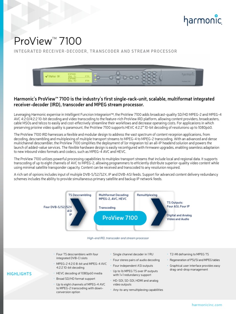 Proview 7100 | PDF | Codec | Video