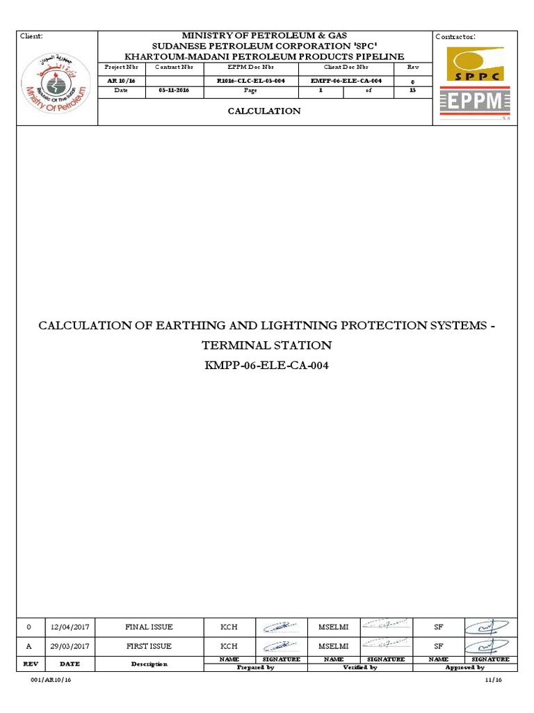 Kmpp-06-Ele-CA-004 Calculation of Earthing & Lightning Protection Systems - Terminal Station ...