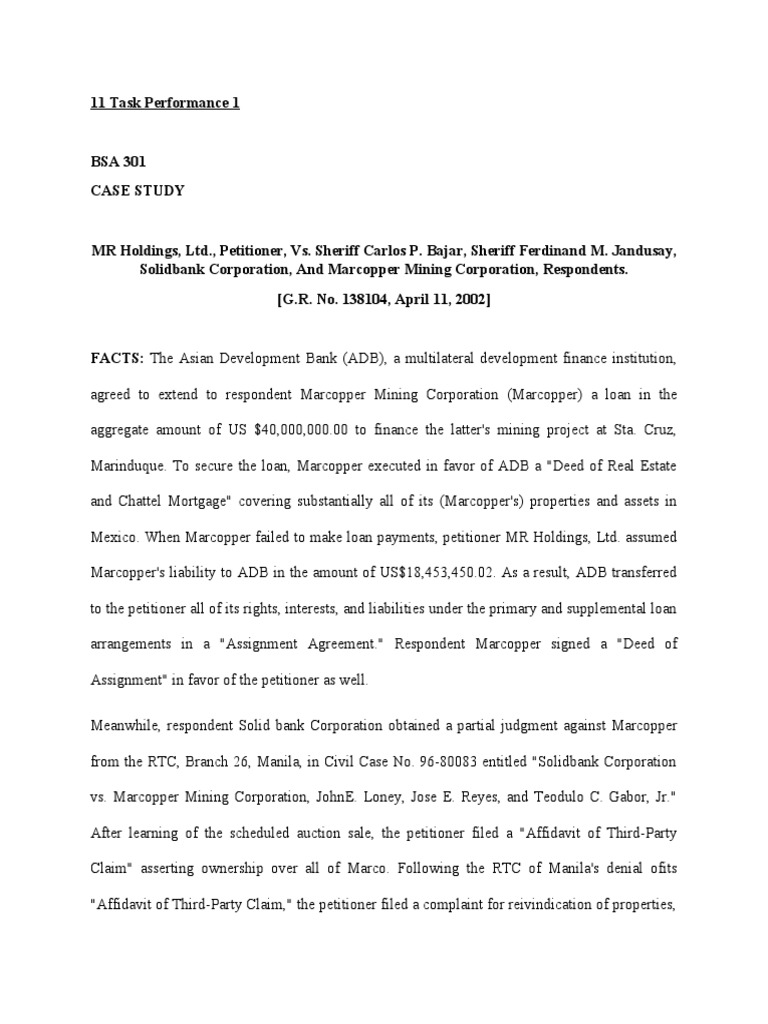 11 Task Performance 1 | PDF | Lawsuit | Mandamus