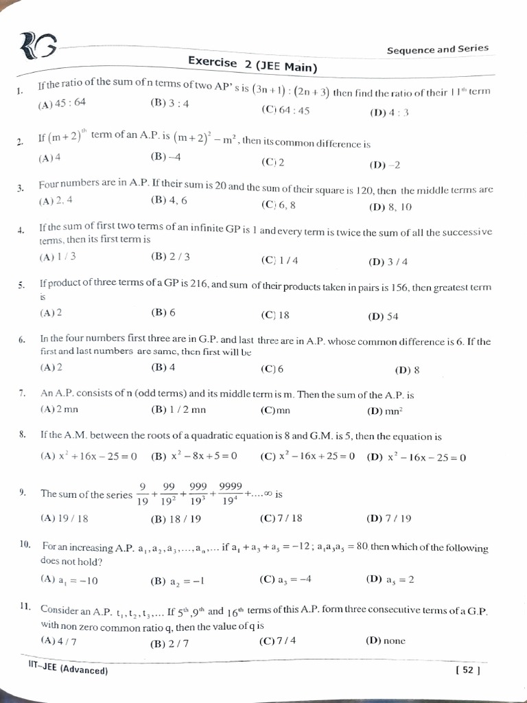 JEE Main & Advanced Math Practice | PDF | Numbers | Mathematical Structures
