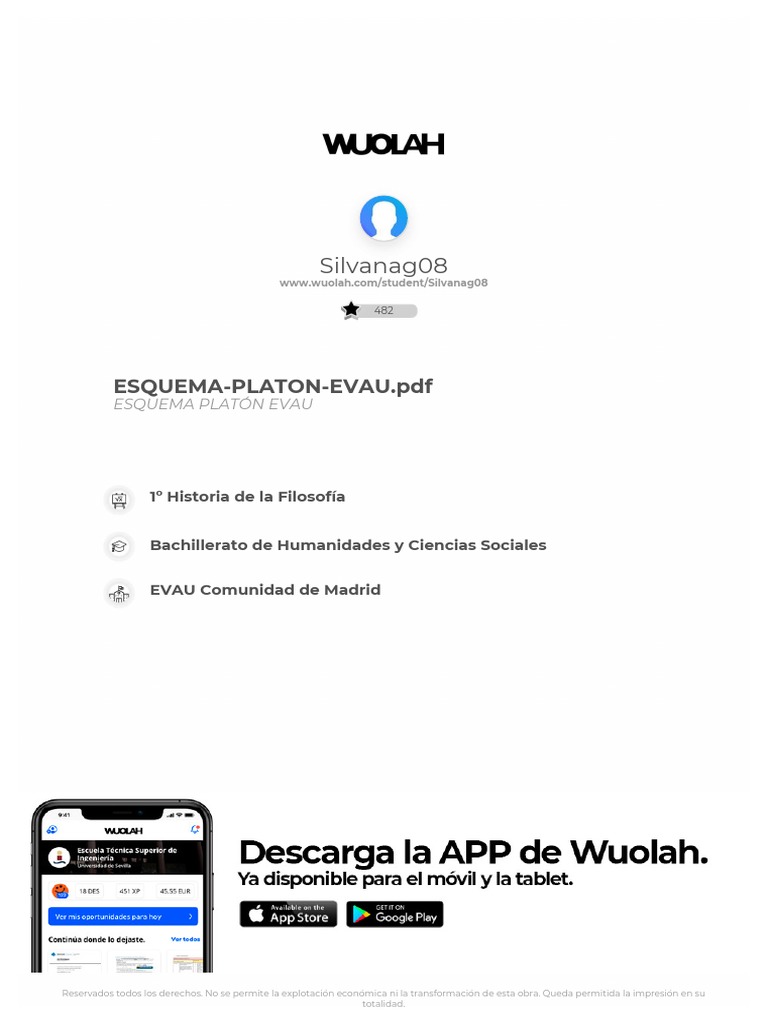 Esquema Platón para EVAU Madrid | PDF