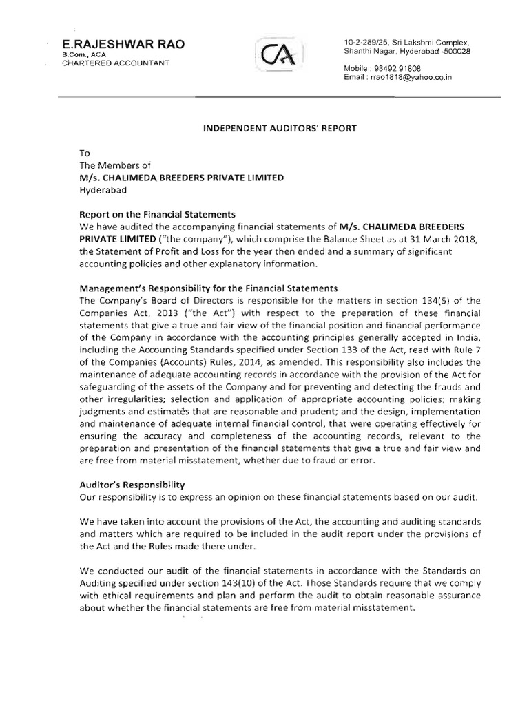 Financial Staements Duly Authenticated As Per Section 134 (Including Boards Report, Auditors ...