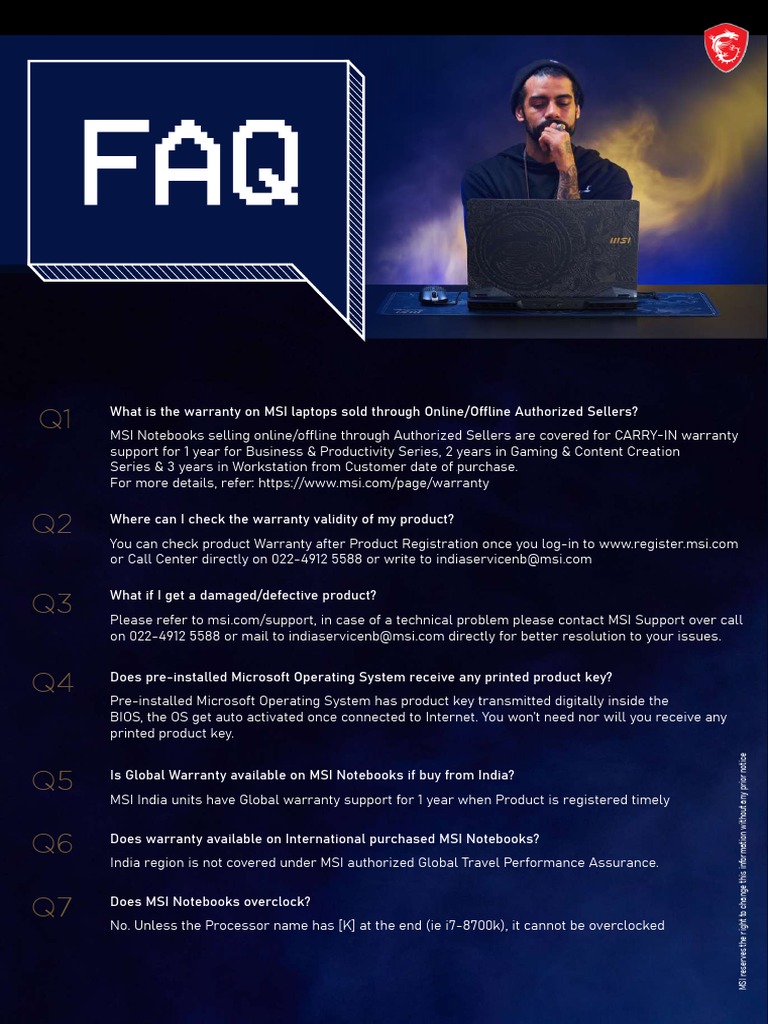 Msi Warranty FAQ | PDF | Laptop | Solid State Drive