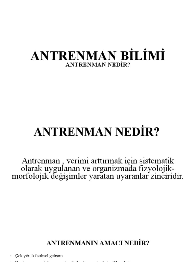 Antrenman Bilimi 1 | PDF