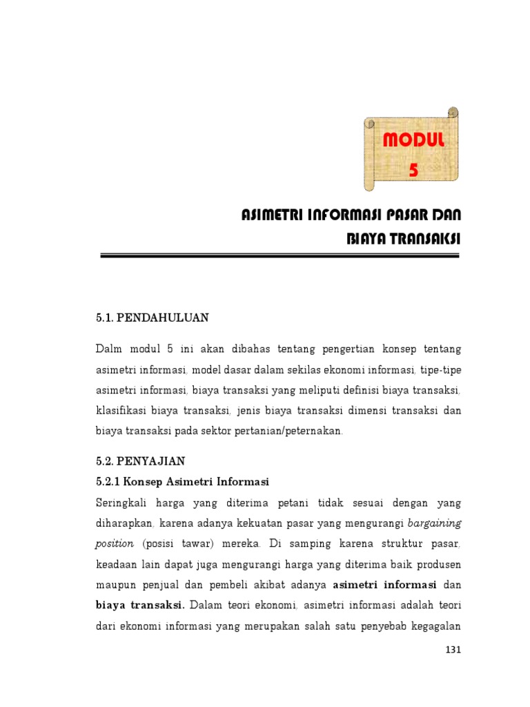 Bab 5 Asimetri Informasi Pasar | PDF | Hukum