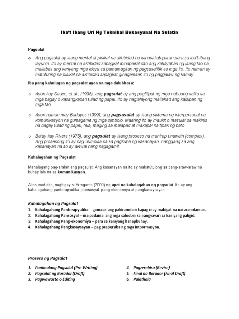 Filipino Task (Completed) | PDF