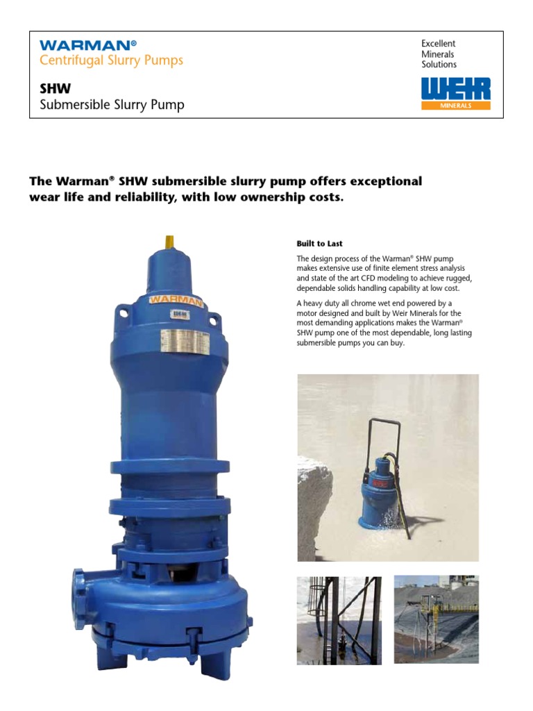 Warman SHW Brochure | PDF | Pump | Bearing (Mechanical)