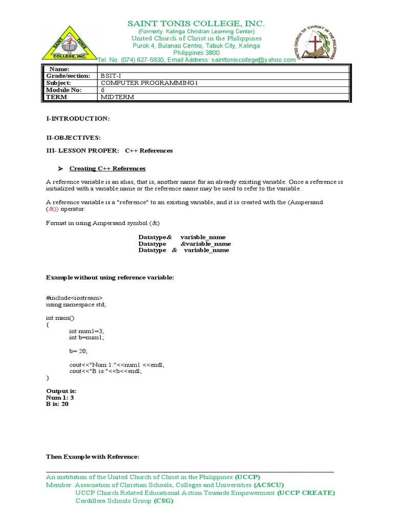 Computer Prog6 Pdf Pointer Computer Programming Variable Computer Science 1085