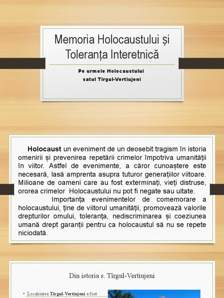 HOLOCAUSTUL Tîrgul-Vertiujeni | PDF