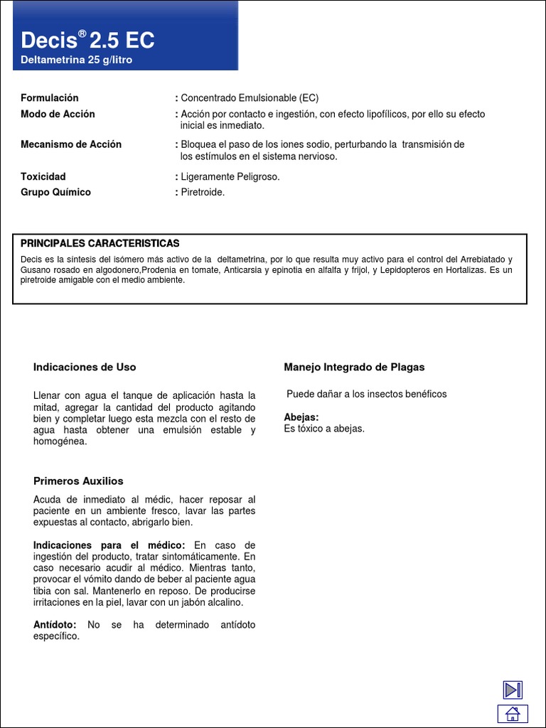 FT - Decis 25 EC | PDF | Agua