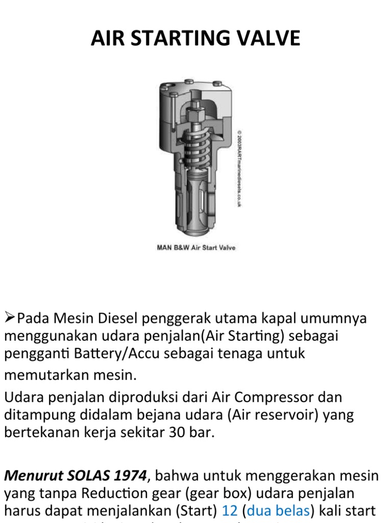 Mesin Diesel III - Starting Valves | PDF