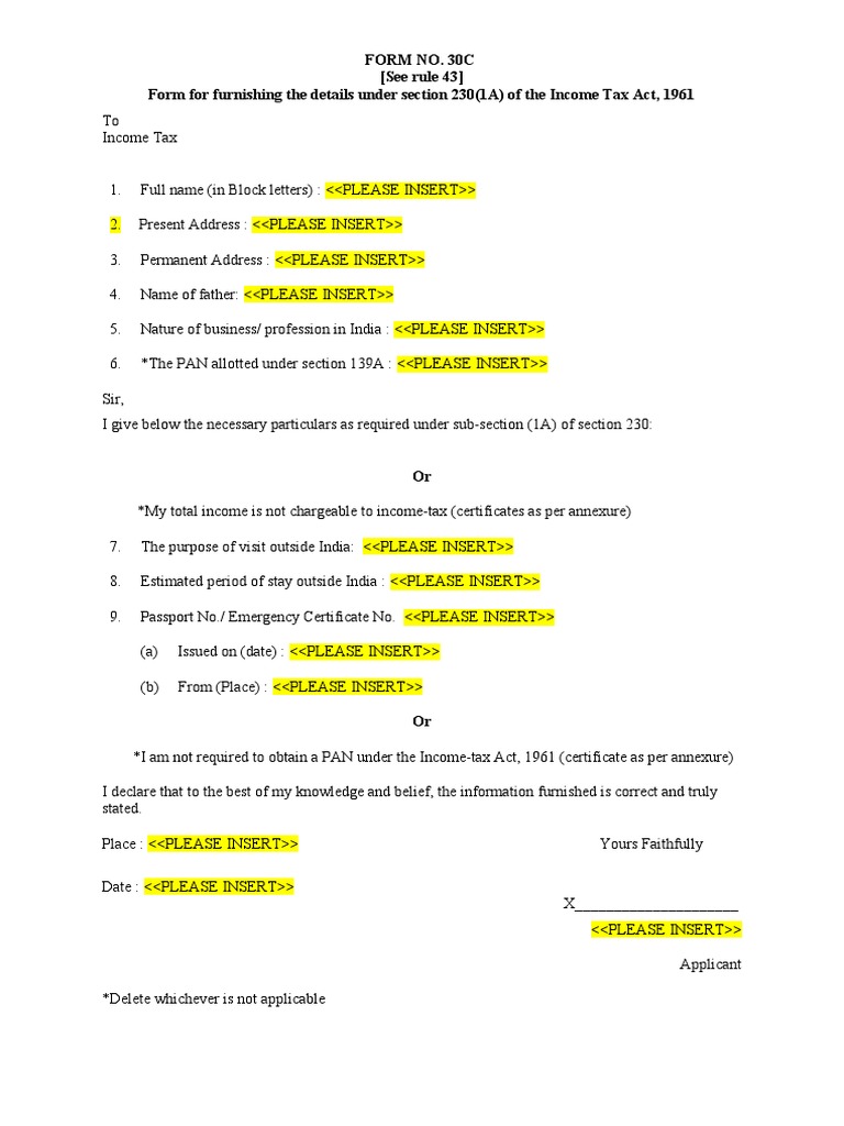 Form 30C Income Tax Details | PDF | Taxes | Government Finances