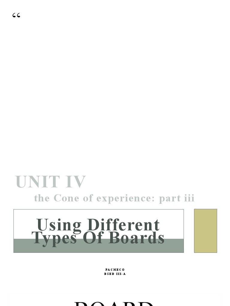 EDUCATIONAL TECHNOLOGY 1 - Using Different Types of Boards | PDF