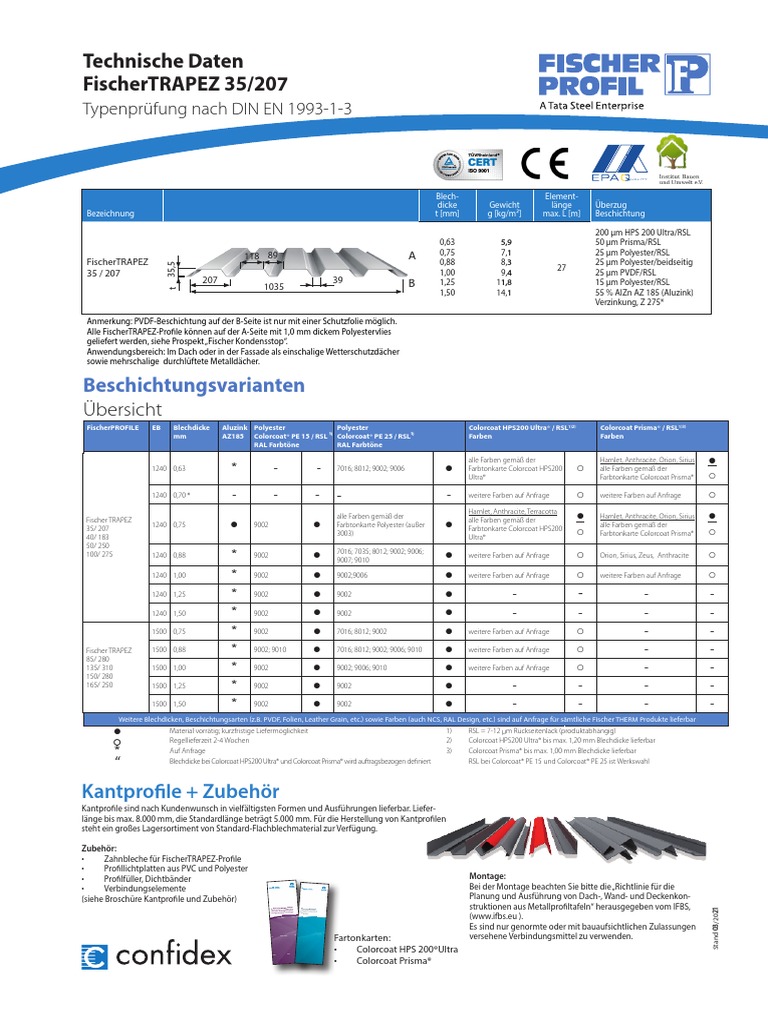 Technisches-Datenblatt-FischerTRAPEZ-35_207 | PDF