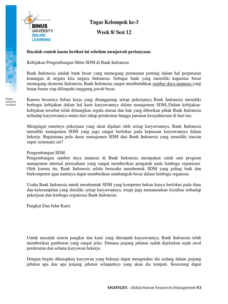 MGMT6255 GHRM Tugas Kelompok 3 | PDF