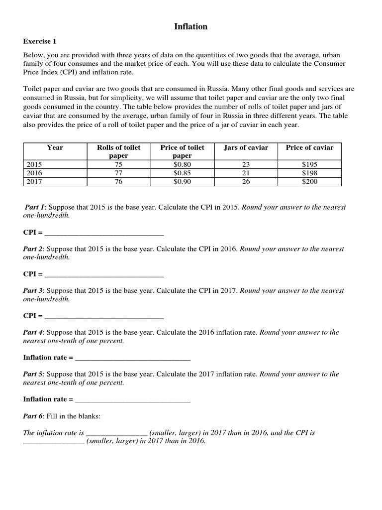 Inflation - Exercises | PDF | Consumer Price Index | Inflation