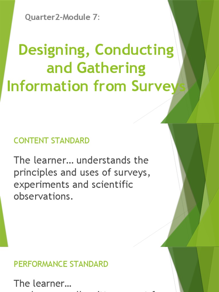 Designing Conducting and Gathering Information From Surveys | PDF ...