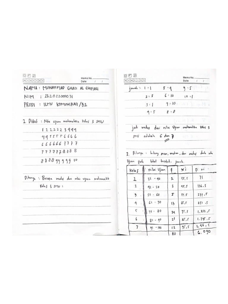 Muhammad Ghazi Al Ghifari - 222022000031 - 1b1 - Statistika | PDF