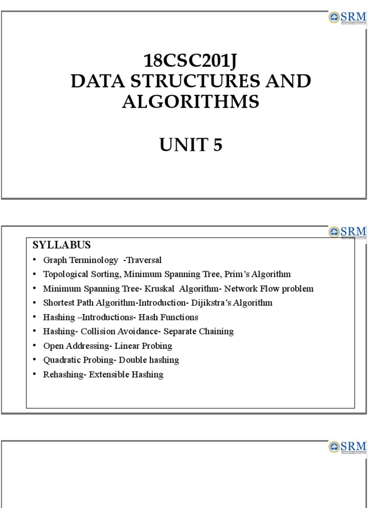 DSA Unit-5 | Download Free PDF | Vertex (Graph Theory) | Discrete Mathematics