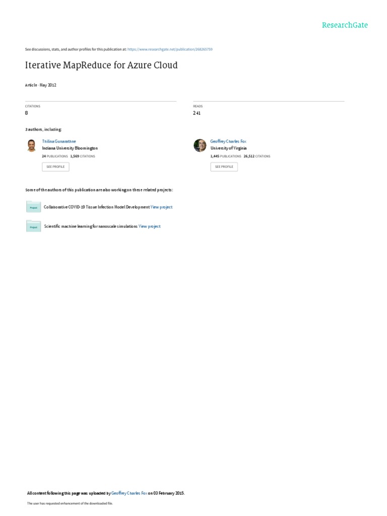Iterative MapReduce on Azure | PDF | Map Reduce | Cloud Computing