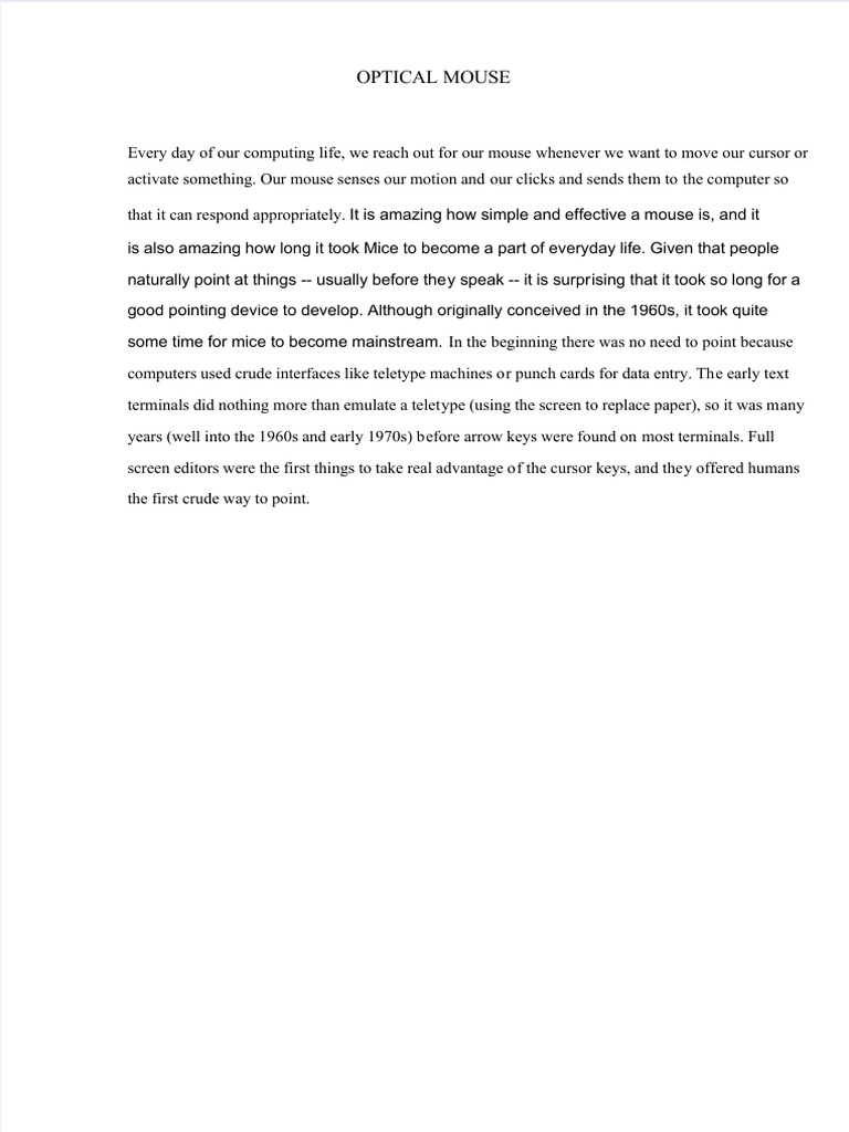 Dokumen - Tips Optical Mouse Seminar Report | PDF